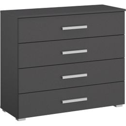 Schubkastenkommode Rauch "Sideboard Kommode Schubkastenkommode KOLUNA mit Dekorfront", grau (graumetallic), B:80cm H:81cm T:42cm, Holzwerkstoff, Sideboards, vier gro&szlig;e und ger&auml;umige Schubladen mit viel Stauraum MADE IN GERMANY