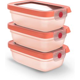 Frischhaltedose Emsa "oneClick", orange, B:11,71cm H:17,63cm L:17,49cm, Polyprophylen (PP), Lebensmittelaufbewahrungsbeh&auml;lter, Frischhaltedose, verschlossen mit nur 1 x Klick, 100% dicht, made in Germany