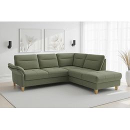 Sit & More Ecksofa SIT & MORE "Pamela", gr&uuml;n (olive), B:218cm H:90cm T:212cm, 95% Polyester 5% Polyamid, Sofas, Ecksofa, mit Federkern und Liegefl&auml;che aus Originalstoff