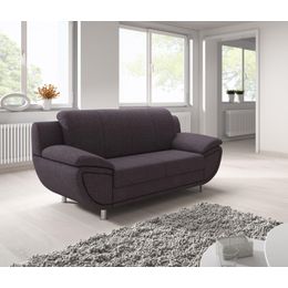 2-Sitzer Trendmanufaktur "Rondo II, zeitlos und bequem, Breite 178cm", braun (rosybraun), B:178cm H:85cm T:94cm, Struktur (100% Polyester), Sofas, wahlweise mit komfortablem Federkern, mit extra breiten Armlehnen