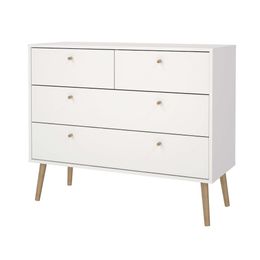 Kommode Home Affaire "Bodo, Aufbewahrung, Schubladenschrank, Stauraum, modern, Breite 99 cm", wei&szlig;, B:98,7cm H:64,8cm T:39,1cm, Holzwerkstoff, Sideboards, Kommode, 4 Schubladen, Wei&szlig; oder Schwarz, Beine und Griffe aus Echtholz