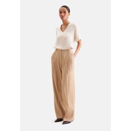 Stoffhose Seidensticker, Damen, Gr. 42, Normalgr&ouml;&szlig;en, beige, 48% Leinen, 31% Polyester, 17% Viskose, 4% Elasthan, unifarben, Hosen Stoffhose
