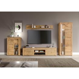Wohnwand OTTO HOME "AOSTA, Breite 310cm, 4-teilige Wohn-Kombination", braun (wotan eiche nachbildung), B:330cm H:159cm T:40cm, Holzwerkstoff, Kastenm&ouml;bel-Sets, Wohnwand, Wohnwand, Kombination, Anbauwand, M&ouml;bel Set, Schrankwand, M&ouml;bel Kombi