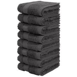 Gaestehandtuecher OTTO HOME "Vanessa, 8 G&auml;stehandt&uuml;cher, 30x50cm, in Standard- und Premium-Qualit&auml;t", anthrazit, B:50cm L:30cm, Walkfrottee, Obermaterial: 100% Baumwolle, Handt&uuml;cher, Handt&uuml;cher mit Bord&uuml;re, 100% Baumwolle, einfarbig, weich