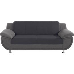 3-Sitzer Trendmanufaktur "Rondo 3, zeitlos und modern, bequem, Materialmix, Breite 207cm", grau (grau, dunkelgrau), B:207cm H:85cm T:94cm, Luxus-Microfaser ALCAZAR (100% Polyester) / Feinstruktur (100% Polyester);Kunstleder SOFTLUX / Struktur (77% Polyester; 23% Polyacryl), Sofas, wahlweise mit Federkern, extrabreite Armlehnen zum Relaxen