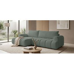 Ecksofa OTTO HOME "LIOORA Schlafsofa mit Bettkasten, Breite 265 cm, Verl&auml;ssliche Qualit&auml;t", gr&uuml;n, B:265cm H:90cm T:149cm, 100% Polyester, Sofas, Ecksofa, L-Form mit Bettfunktion und Bettkasten, Recamiere rechts/links