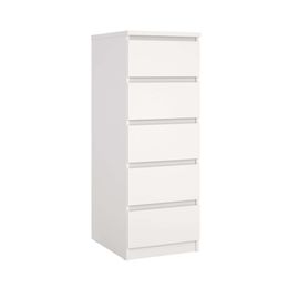 Highboard Home Affaire "Naia, Hochkommode, 5 Schubladen, Aufbewahrung, grifflose Front", wei&szlig;, B:40,4cm H:111,3cm T:50cm, Holzwerkstoff, Sideboards, Highboard, Modern, skandinavisches Design, Schmal, in mehrere Farben