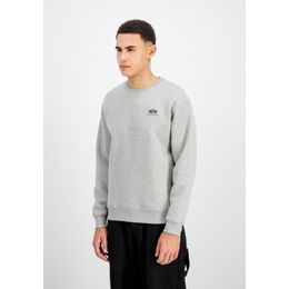 Sweater Alpha Industries "Basic Sweatshirt SL", Herren, Gr. L, grau (grau heather), Obermaterial: 80% Baumwolle, 20% Polyester, regular fit, Sweatshirts Sweater