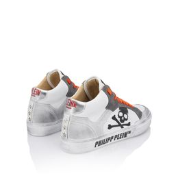 Sneaker Philipp Plein "Retrokickz", Herren, Gr. 39, Normalschaft, 0186, wei&szlig;, orangefluo, Schuhe Sneaker