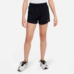 Funktionsshorts Nike "G NK DF ONE WVN HR SHORT", Jungen, Gr. M (140/146), N-Gr, schwarz (schwarz, wei&szlig;), Web, Obermaterial: 100% Polyester, Hosen, mit Bundtasche im hinteren Bund