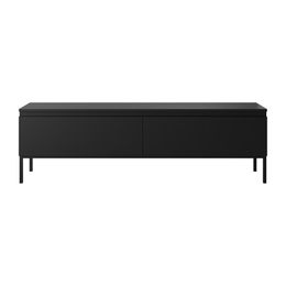 Selsey Tv-Schrank, Schwarz, Metall, 2 F&auml;cher, Rechteckig, 150x46x32 cm, Wohnzimmer, Wohnw&auml;nde, Lowboards, Lowboards stehend