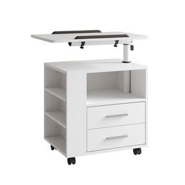 VICCO Nachttisch, Wei&szlig;, Holzwerkstoff, 6 F&auml;cher, 2 Schubladen, Rechteckig,Rechteckig, 60x69x40 cm, Schlafzimmer, Nachttische