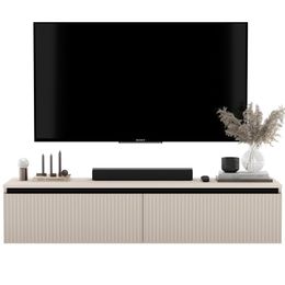 Meble Lindner Tv-Lowboard, Kaschmir, Holzwerkstoff, 2 F&auml;cher, Rechteckig,Rechteckig, 140x30x35 cm, Wohnzimmer, Wohnw&auml;nde, Lowboards, Lowboards stehend