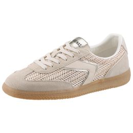 VERBENAS Damen Sneaker "SOUND TROPIC", Gr. 37beige kombiniert, Leder, Synthetik, Textil, Flechtoptik, unifarben mit Farbeinsatz, Basic, Schuhe,