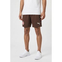 Trainingsshorts Puma "FCSP SHORTS REPLICA", Herren, Gr. M, N-Gr, espresso braun, Puma wei&szlig;, Web, Obermaterial: 100% Polyester, unifarben, regular fit kniefrei, Hosen, Regular Fit, f&uuml;r Fu&szlig;ball, sportlicher Stil, mit DryCELL-Technologie