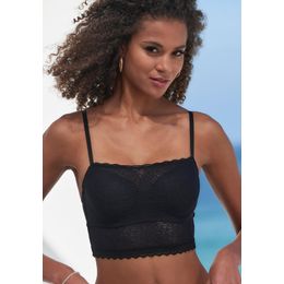 Schalen-BH Vivance, Damen, Gr. 100, Cup C, schwarz, Spitze, Obermaterial: 58% Polyamid, 30% Polyester, 12% Elasthan, BHs Schalen-BH, mit B&uuml;gel, aus Spitze in Leo-Optik, in leichter Longform, sexy Dessous