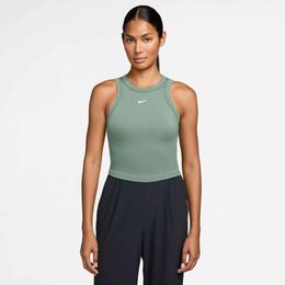 Tanktop Nike "W NK ONE FITTED DF CROP TANK", Damen, Gr. M, steam, wei&szlig;, Obermaterial: 80% Polyester, 20% Elasthan, Tops Tanktop, abgerundeter Saum, Tanktop-Form, aus Polyester und Elasthan