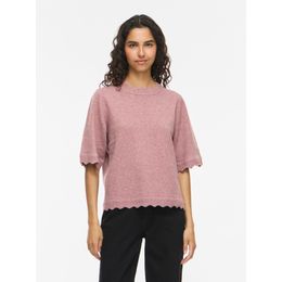 Vila Damen Kurzarmpullover "VINIKOLINA O-NECK 2/4 KNIT TOP - NOOS"nostalgia rose detail:melange, Gr. L, meliert, Strick, Obermaterial: 97% Polyester,