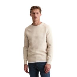 Marc O'Polo Rundhalspullover MARC O'POLO "aus Bio-Baumwolle", Herren, Gr. L, beige (light oat), Obermaterial: 100% Baumwolle, unifarben, Rundhals, Pullover Rundhalspullover