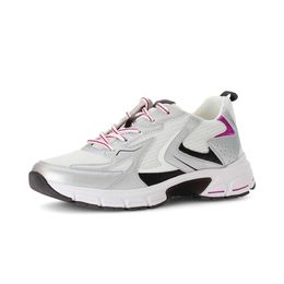 Sneaker Gabor "Sneaker low", Damen, Gr. 35,5, silber, Schuhe Sneaker
