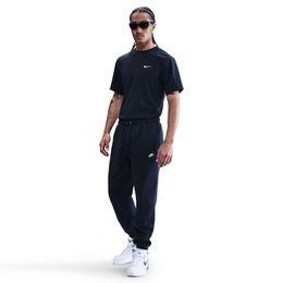 Sporthose Nike Sportswear "M NK CLUB BB CUFF PANT", Herren, Gr. L, N-Gr, wei&szlig; (obsidian, obsidian, wei&szlig;), Obermaterial: 80% Baumwolle, 20% Polyester, Hosen Sporthose, mit seitlichen Taschen, aus angerautem Fleece