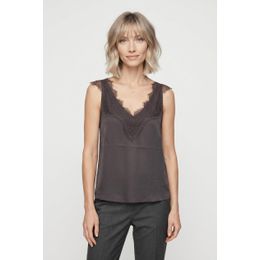 Smith & Soul Spitzentop SMITH & SOUL, Damen, Gr. M, braun (schwarz choc), Web, Obermaterial: 100% Lyocell, unifarben, h&uuml;ftlang, V-Ausschnitt, Tops Spitzentop, mit V-Ausschnitt