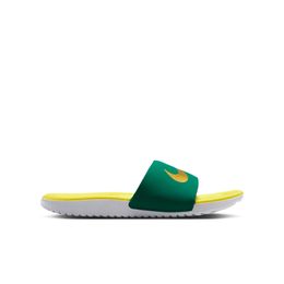 Sneaker Nike Sportswear "KAWA SLIDE (GS/PS)", M&auml;dchen, Gr. 38,5, gr&uuml;n (malachite, metallic gold, sonic gelb), Synthetik, Schuhe Sneaker, F&uuml;r Kinder & Jugendliche