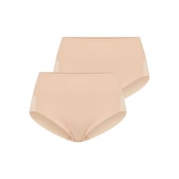 Shapingslip YSABEL MORA, Damen, Gr. XL, beige, Obermaterial: 73% Polyamid, 27% Elasthan, k&ouml;rpernah, Unterhosen, elastisch, Mesh, mittlerer Form-Effekt, T&uuml;ll