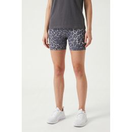 Trainingsshorts Puma "W TAD ESSENTIAL SPOTTED HAZE SHORT TIGHT - HW 5", Damen, Gr. L, N-Gr, inky depths, Interlock, Obermaterial: 85% Polyester, 15% Elasthan, schmal kniefrei, Hosen, f&uuml;r Sportmode, atmungsaktiv, funktional