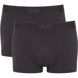 Trunk Sloggi "SLG Base", Herren, Gr. XXL, grau (charcoal), Single Jersey, Obermaterial: 95% Baumwolle, 5% Elasthan, k&ouml;rpernah, Unterhosen, ohne Eingriff, modern, Logobund, Cotton-Mix