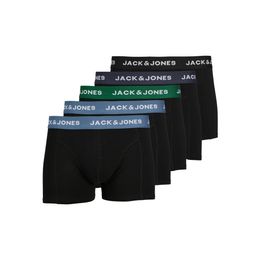 Jack & Jones Trunk JACK & JONES "JACSOLID TRUNKS 5 PACK OP", Herren, Gr. XXL, 5 Stk., schwarz, Jersey, Obermaterial: 95% Baumwolle, 5% Elasthan, unifarben, eng, Unterhosen