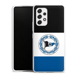 DeinDesign Galaxy A53 5G Handy Silikon H&uuml;lle Case wei&szlig; Handyh&uuml;lle Arminen Official Licensed Product Arminia Bielefeld Silikon Case