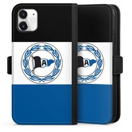 DeinDesign iPhone 11 Handy Klapph&uuml;lle Handyh&uuml;lle aus Kunst Leder schwarz Flip Case Official Licensed Product Arminen Arminia Bielefeld Sideflip mit Lasche