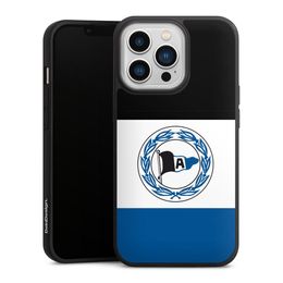 DeinDesign iPhone 13 Pro Handy Premium Silikon H&uuml;lle Handyh&uuml;lle schwarz Case Official Licensed Product Arminen Arminia Bielefeld Silikon Premium Case