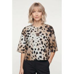 Smith & Soul Rundhalsshirt SMITH & SOUL, Damen, Gr. L, braun (schwarz choc print), Single Jersey, Obermaterial: 100% Baumwolle, gemustert, mehrfarbig, gerade h&uuml;ftlang, Rundhals, abgesteppte Kante, Shirts Rundhalsshirt, mit Alloverprint