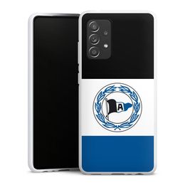 DeinDesign Galaxy A52s 5G Handy Silikon H&uuml;lle Case wei&szlig; Handyh&uuml;lle Official Licensed Product Arminen Arminia Bielefeld Silikon Case