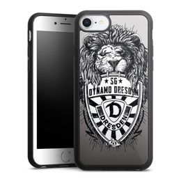 DeinDesign iPhone SE (2020) Handy Gallery Case Handyh&uuml;lle 9H Geh&auml;rtetes Glas R&uuml;ckseite H&uuml;lle Lion Sgd Sg Dynamo Dresden Gallery Case