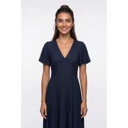 V&eacute;ro Moda VERO MODA Damen Sommerkleid "VMMENNY SS 7/8 V-NECK DRESS WVN GA"navy blazer, Gr. S, unifarben, Web, Obermaterial: 100% Viskose, Kleider, Viskose