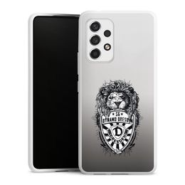 DeinDesign Galaxy A53 5G Handy Silikon H&uuml;lle Case wei&szlig; Handyh&uuml;lle Sgd Lion Sg Dynamo Dresden Silikon Case