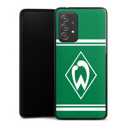 DeinDesign Galaxy A52s 5G Handy Slim Case extra d&uuml;nn Silikon Handyh&uuml;lle schwarz H&uuml;lle Sv Werder Bremen Official Licensed Product Logo Silikon Slim Case