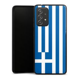 DeinDesign Galaxy A52s 5G Handy Slim Case extra d&uuml;nn Silikon Handyh&uuml;lle schwarz H&uuml;lle Greece Flag Silikon Slim Case