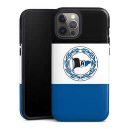 DeinDesign iPhone 12 Pro Max Handy Panzer Handyh&uuml;lle robuste Outdoor H&uuml;lle Schutzh&uuml;lle gl&auml;nzend Official Licensed Product Arminen Arminia Bielefeld Tough Case