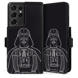 DeinDesign Galaxy S21 Ultra 5G Handy Klapph&uuml;lle Handyh&uuml;lle aus Kunst Leder schwarz Flip Case Black Darth Vader Star Wars Sideflip mit Lasche