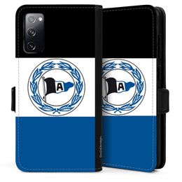 DeinDesign Galaxy S20 Handy Klapph&uuml;lle Handyh&uuml;lle aus Kunst Leder schwarz Flip Case Official Licensed Product Arminen Arminia Bielefeld Sideflip mit Lasche