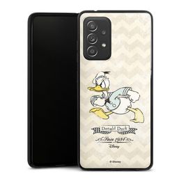 DeinDesign Galaxy A52s 5G Handy Slim Case extra d&uuml;nn Silikon Handyh&uuml;lle schwarz H&uuml;lle Official Licensed Product Disney Donuld Duck Vintage Silikon Slim Case