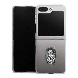 DeinDesign Galaxy Z Flip 5 Handy Hard Case Schutzh&uuml;lle transparent Smartphone Handy H&uuml;lle Lion Sgd Sg Dynamo Dresden Hard Case