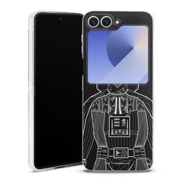 DeinDesign Galaxy Z Flip 6 Handy Hard Case Schutzh&uuml;lle transparent Smartphone Handy H&uuml;lle Black Star Wars Darth Vader Hard Case