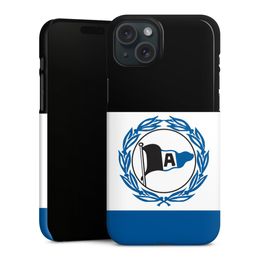 DeinDesign iPhone 15 Plus Handy Premium Case Smartphone Handyh&uuml;lle Schutzh&uuml;lle gl&auml;nzend Official Licensed Product Arminen Arminia Bielefeld Premium Case