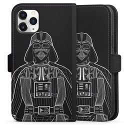 DeinDesign iPhone 11 Pro Handy Klapph&uuml;lle Handyh&uuml;lle aus Kunst Leder schwarz Flip Case Black Darth Vader Star Wars Sideflip mit Lasche