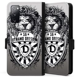 DeinDesign Galaxy S20 Handy Klapph&uuml;lle Handyh&uuml;lle aus Kunst Leder schwarz Flip Case Lion Sg Dynamo Dresden Sgd Sideflip mit Lasche